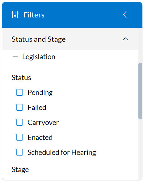 Status Filters – State Net
