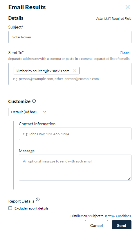 Emailing a Report – State Net