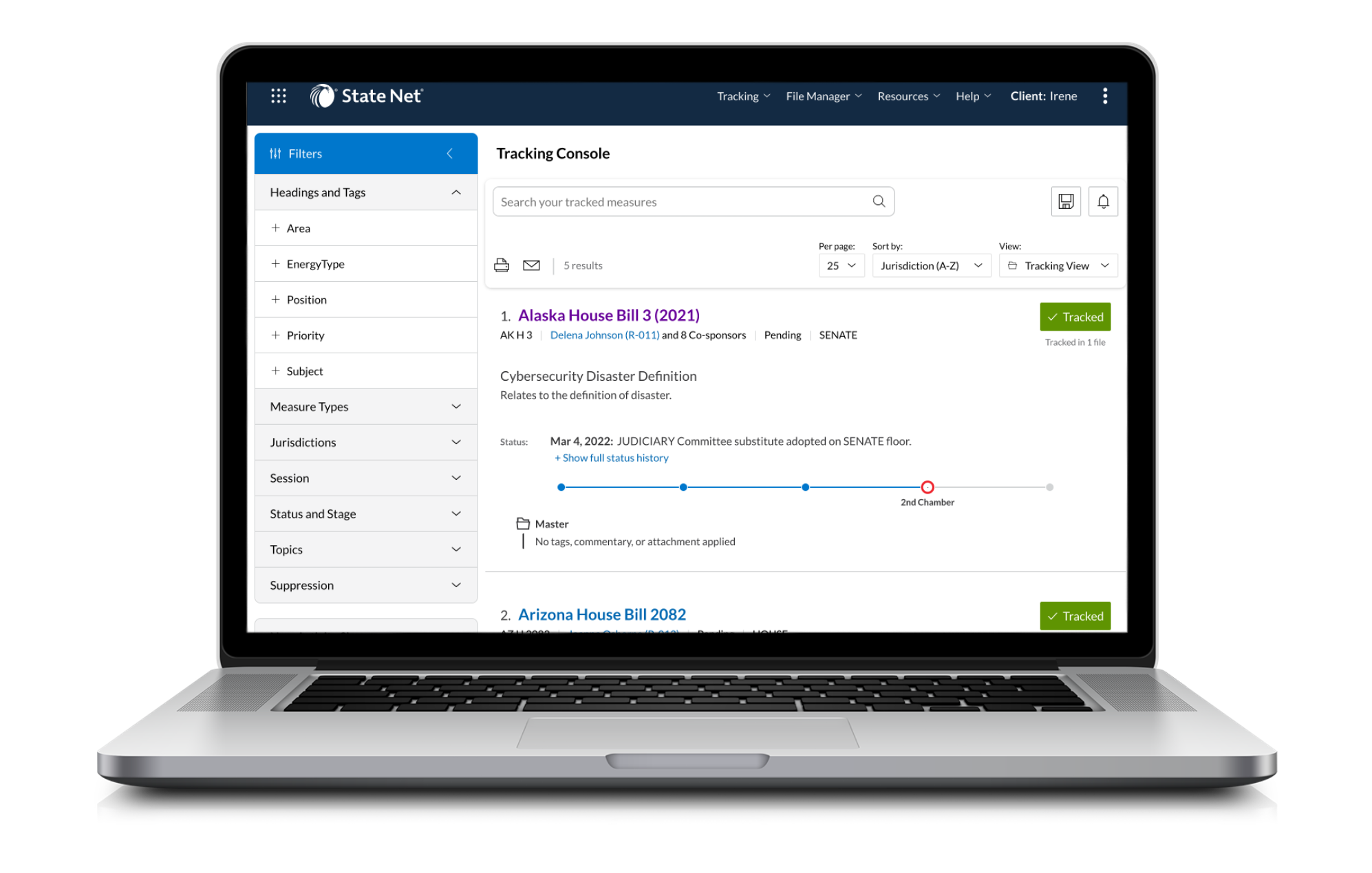 Tracking Console – State Net